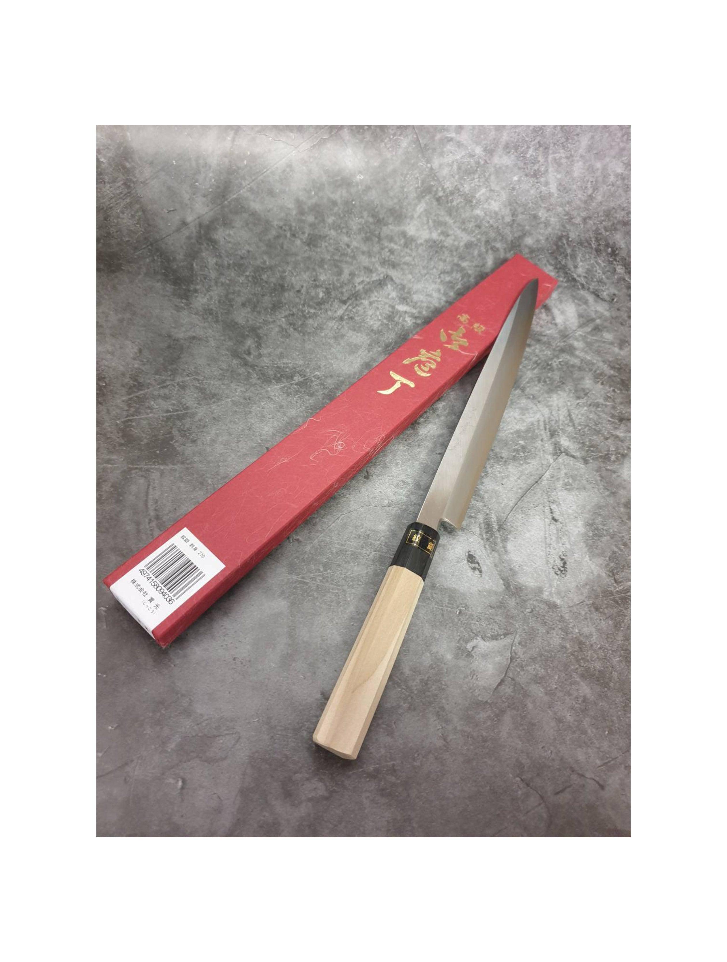 Jikko Sashimi Knife, Montanren, Carbon Steel Blue2 270mm – WISTOS Australia