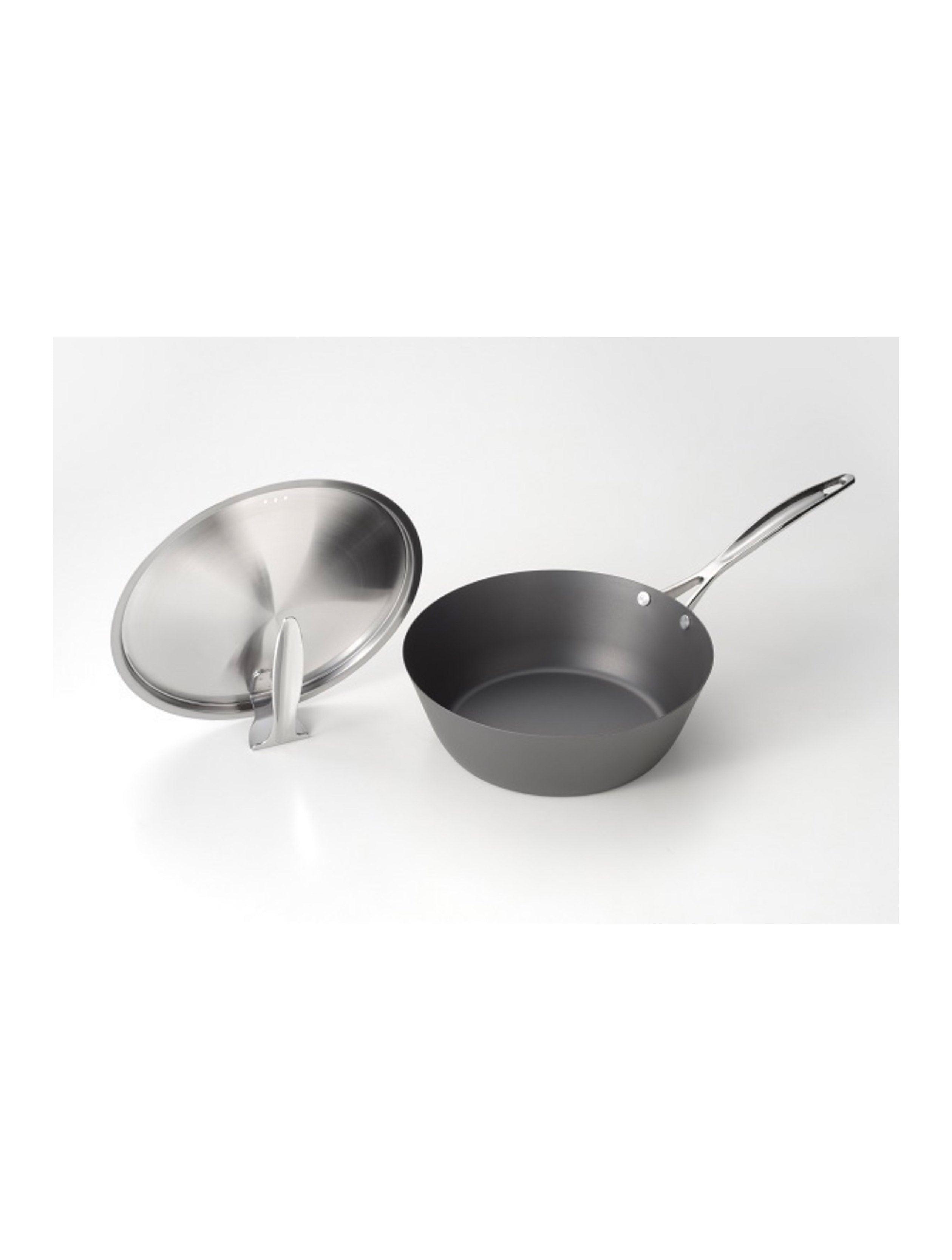Kurotsuchi - Nitrided Iron Stir Frypan Frying Pan 24cm with Lid ...
